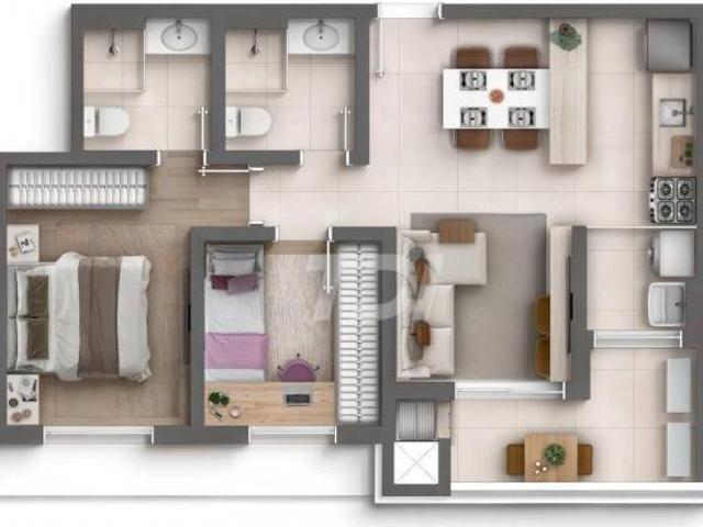 Apartamento à venda, 58 m² por R$ 487.716,30 Santa Felicidade Curitiba/PR