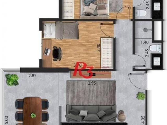 Apartamento à venda, 70 m² por R$ 868.651,00 José Menino Santos/SP
