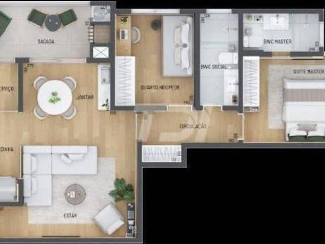 Apartamento à venda, 70 m² por R$ 903.236,60 Água Verde Curitiba/PR