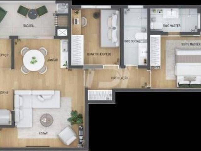 Apartamento à venda, 70 m² por R$ 903.236,60 Água Verde Curitiba/PR
