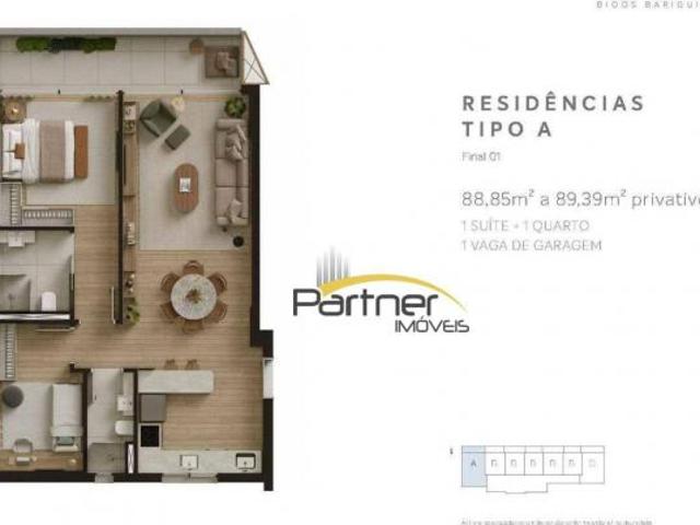 Apartamento à venda, 88 m² por R$ 1.643.065,00 Campina do Siqueira Curitiba/PR