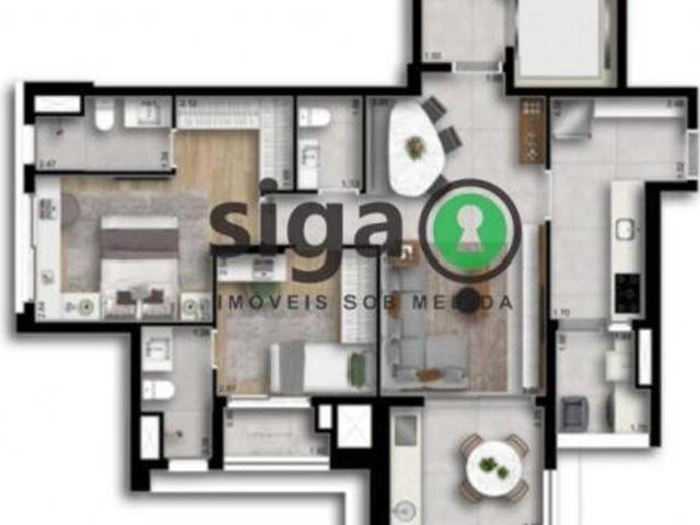 Apartamento á venda 88m²localizado na Chácara Santo Antônio São Paulo