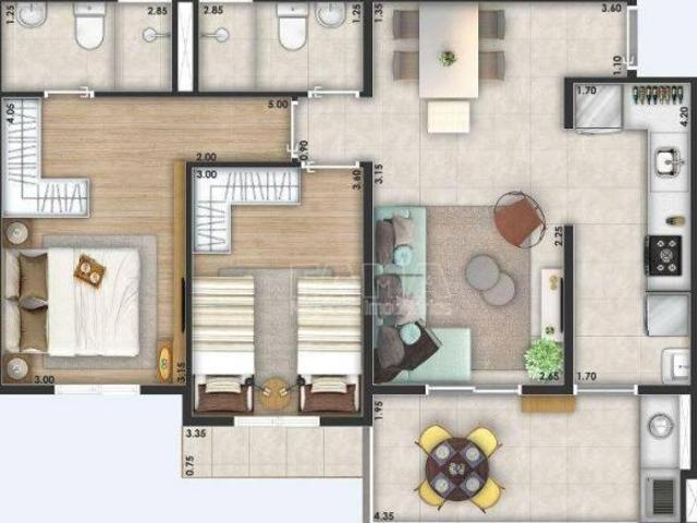 Apartamento com 3 dormitórios à venda, 83 m² por R$ 758.000,00 Eco Vila Santa Margarida Paulínia