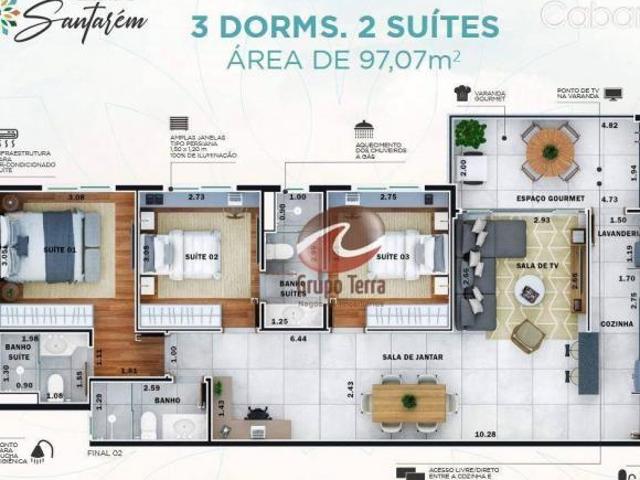 Apartamento à venda, 97 m² por R$ 653.295,66 Parque Industrial São José dos Campos/SP