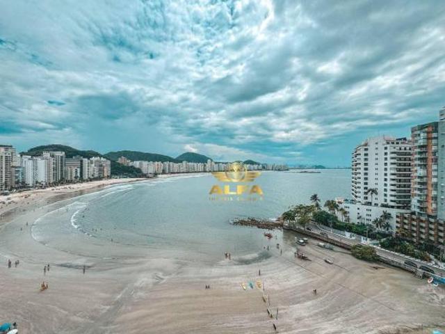 Apartamento alto padrão frente mar com varanda gourmet na Praia das Astúrias – Alfa Imóveis Guarujá