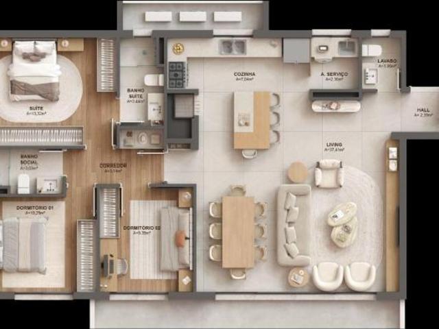 Apartamento Bairro Menino Deus / 3 Dormitórios / 2 Vagas / 112 metros