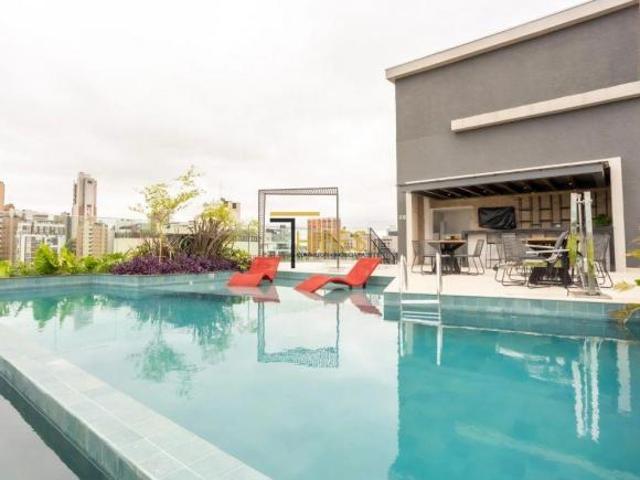 Apartamento batel, 1 dormitório, 53 m² privativos, face norte, 1 vaga de garagem