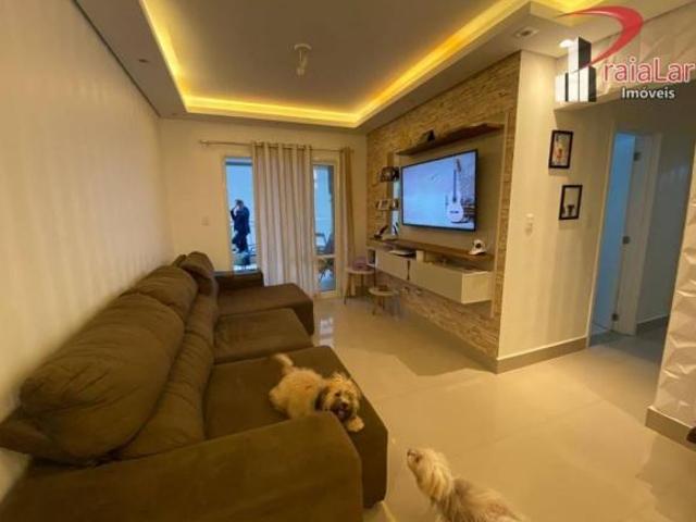 Apartamento frente mar, 2 dormitórios, uma suíte, duas vagas de garagem, sacada gourmet, vista mar