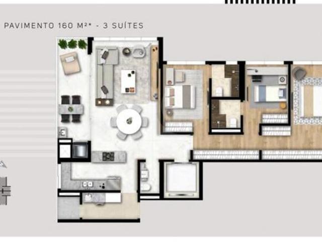 Apartamento Champagnat 3 Dormitórios 3 Suítes 3 Vagas Face Oeste Novo