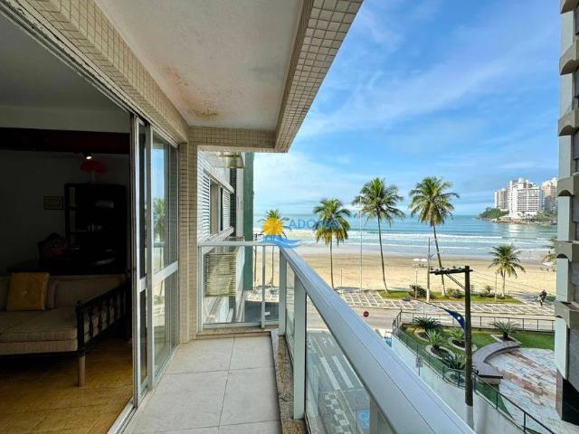 Apartamento frente mar com sacada — Astúrias — Guarujá