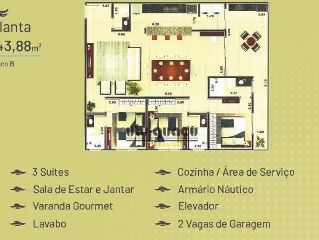 Apartamento com 3 dormitórios à venda, 143 m² por R$ 1.800.000,00 Praia de Itaguá Ubatuba/SP