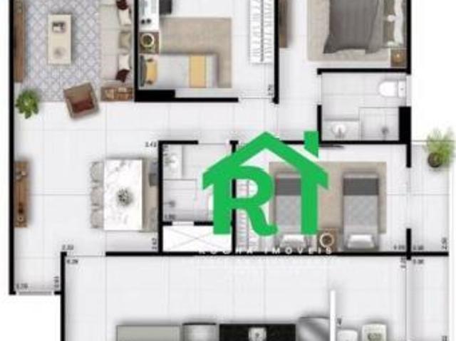 Apartamento com 3 dormitórios 1 suíte, 2 vagas, lazer, Caiçara, Praia Grande/SP