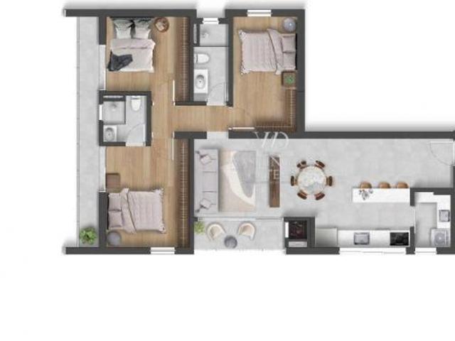 Apartamento com 3 dormitórios à venda por R$ 799.595,04 São Pedro São José dos Pinhais/PR