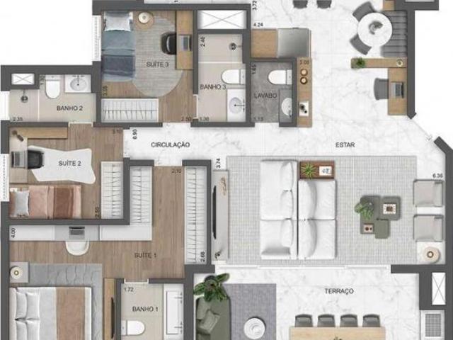 Apartamento com 3 dormitórios à venda, 140 m² por R$ 2.660.000 Rua Serra de Botucatu, 1577 Tatua