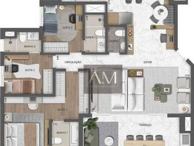 Apartamento com 3 dormitórios à venda, 140 m² por R$ 2.700.000 Rua Serra de Botucatu, 1577 Tatua