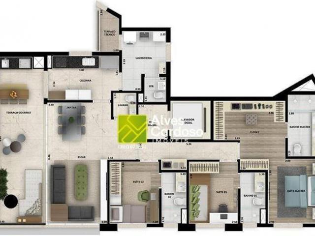 Apartamento com 3 dormitórios à venda, 151 m² por R$ 2.790.000,00 Jardim Faculdade Sorocaba/SP