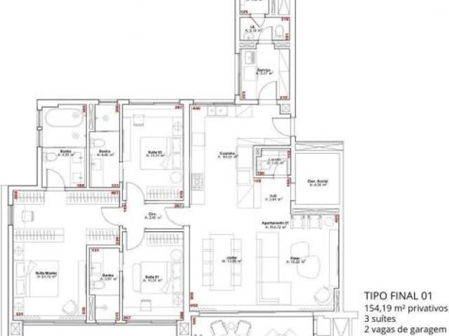 Apartamento com 3 dormitórios à venda, 154 m² por R$ 2.825.814,00 Juvevê Curitiba/PR