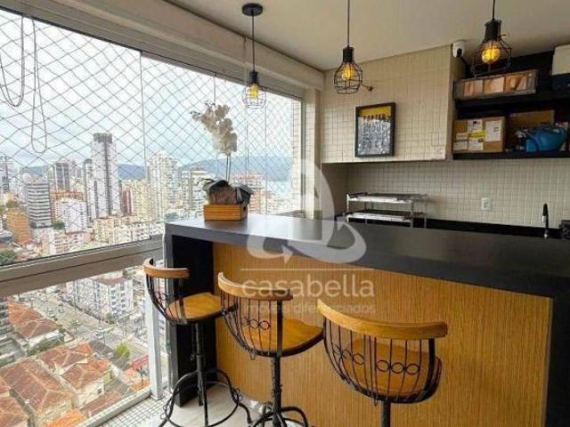 Apartamento com 3 dormitórios à venda, 155 m² por R$ 2.380.000,00 Embaré Santos/SP