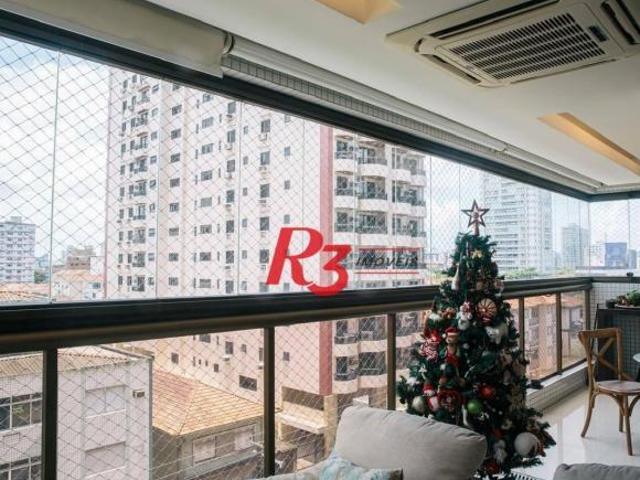 Apartamento com 3 dormitórios à venda, 171 m² por R$ 2.200.000,00 Embaré Santos/SP