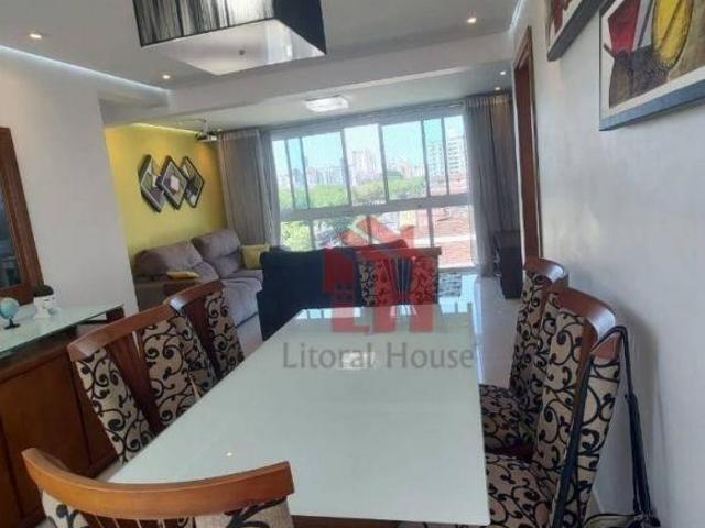 Apartamento com 3 dormitórios à venda, 100 m² por R$ 825.000,00 Marapé Santos/SP
