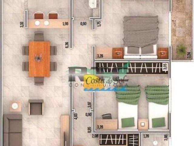 Apartamento com 3 dormitórios à venda, 106 m² por R$ 720.000,00 Caiçara Praia Grande/SP