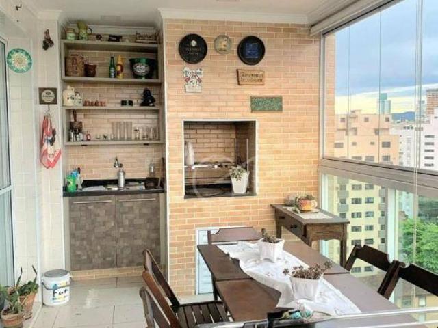Apartamento com 3 dormitórios à venda, 120 m² por R$ 1.600.000,00 Ponta da Praia Santos/SP