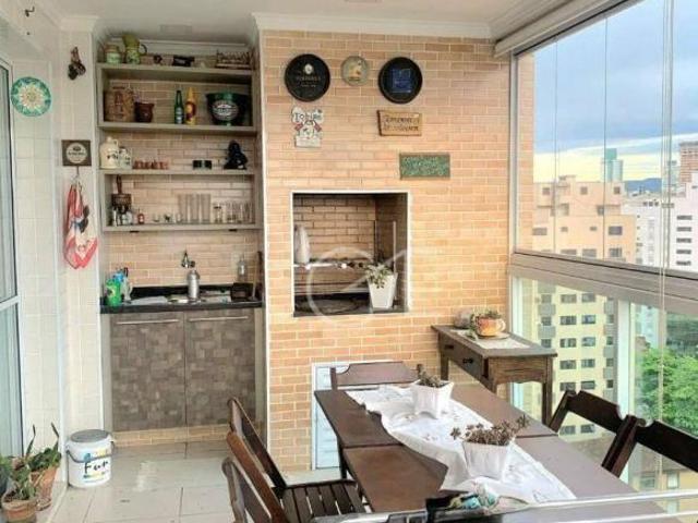 Apartamento com 3 dormitórios à venda, 120 m² por R$ 1.600.000,00 Ponta da Praia Santos/SP