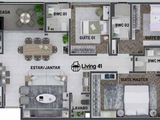 Apartamento com 3 dormitórios à venda, 122 m² por R$ 1.560.000,00 Mercês Curitiba/PR