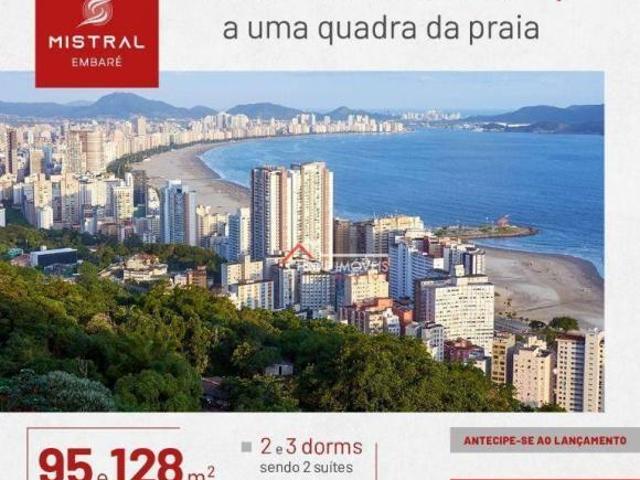 Apartamento com 3 dormitórios à venda, 129 m² por R$ 1.634.000,00 Embaré Santos/SP