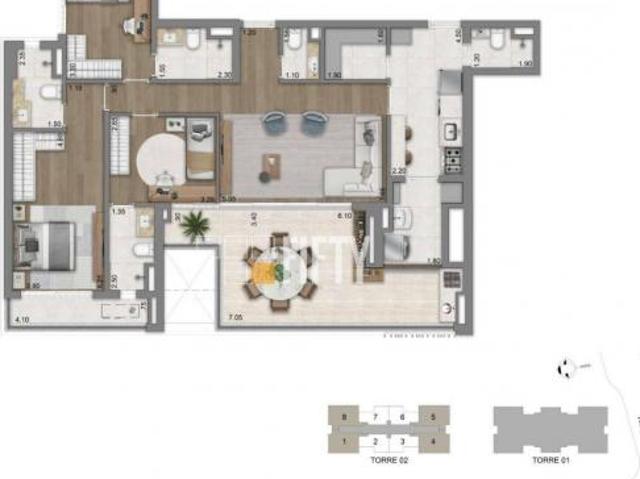 Apartamento com 3 dormitórios à venda, 134 m² Brooklin São Paulo/SP