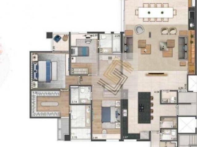 Apartamento com 3 dormitórios à venda, 221 m² por R$ 3.400.000,00 Vila Nogueira Campinas/SP