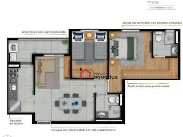 Apartamento com 3 dormitórios à venda, 67 m² por R$ 568.000,00 Parque Industrial São José dos Ca