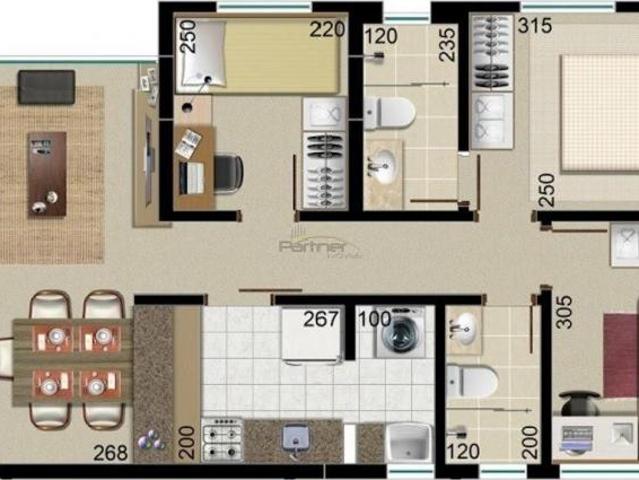 Apartamento com 3 dormitórios à venda, 60 m² por R$ 594.118,00 Boa Vista Curitiba/PR