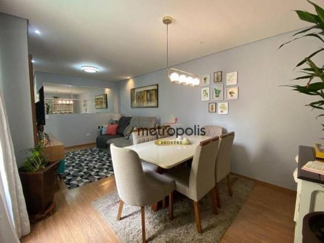 Apartamento com 3 dormitórios à venda, 75 m² por R$ 475.000,00 Vila Valparaíso Santo André/SP