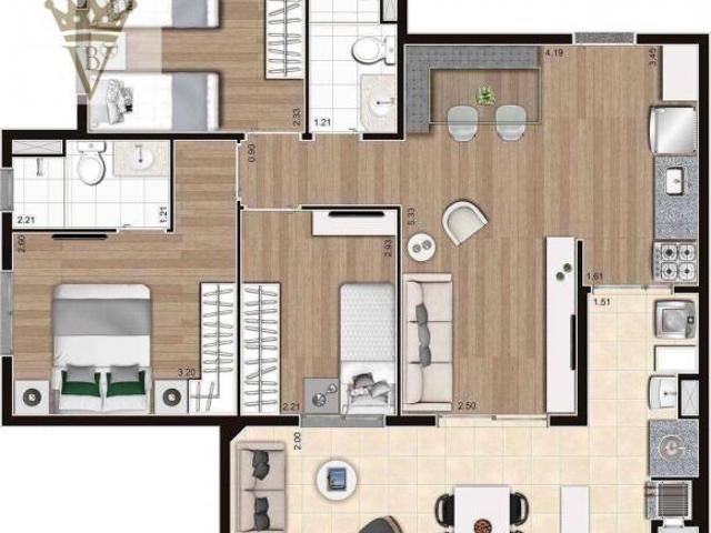 Apartamento com 3 dormitórios à venda, 76 m² por R$ 974.640 Vila Leopoldina São Paulo/SP