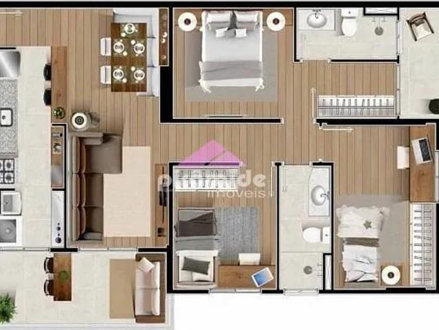 Apartamento com 3 dormitórios à venda, 79,72m² por R$ 782.454,68São José dos Campos/SP