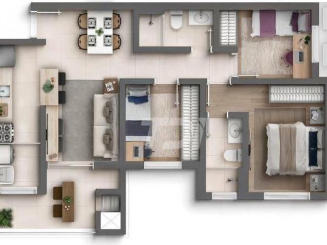 Apartamento com 3 dormitórios à venda, 70 m² por R$ 583.979,70 Santa Felicidade Curitiba/PR