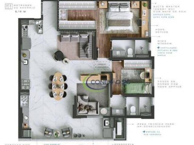 Apartamento com 3 dormitórios à venda, 71 m² por R$ 950.000,00 Jardim das Colinas São José dos C
