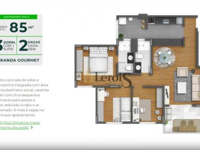 Apartamento com 3 dormitórios à venda, 85 m² por R$ 590.000,00 Natura Park Condominium Club Itu/