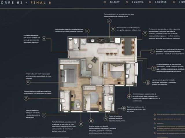 Apartamento com 3 dormitórios à venda, 83 m² por R$ 1.229.693,36 Royal Park São José dos Campos/