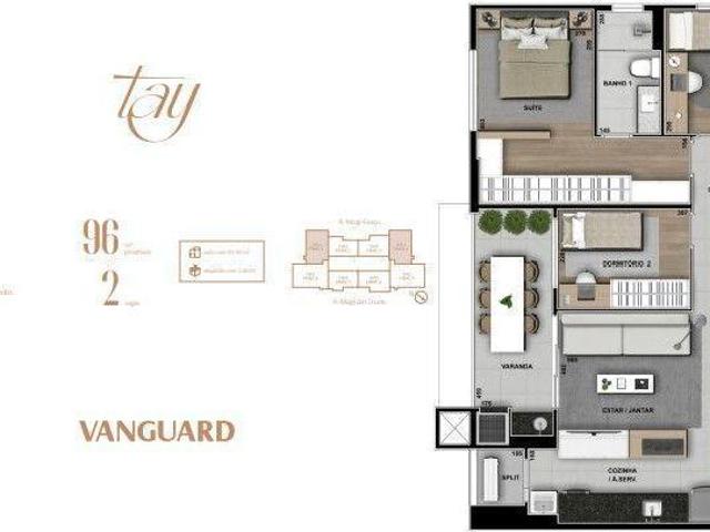 Apartamento com 3 dormitórios à venda, 96 m² Chácara da Barra