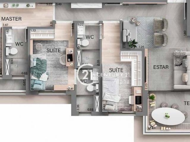 Apartamento com 3 dormitórios à venda, 90 m² por R$ 1.400.000,00 Alphagran Alphaville Barueri/SP