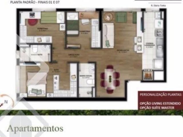 Apartamento com 3 dormitórios com suíte