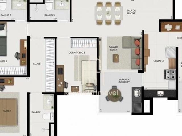 Apartamento com 3 dormitórios e Lazer completo