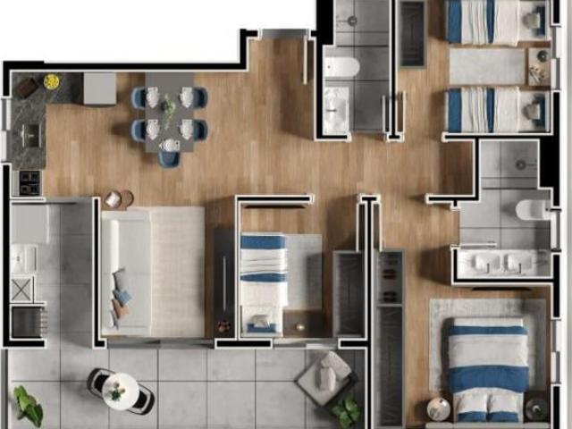 Apartamento com 3 quartos no Água Verde PR