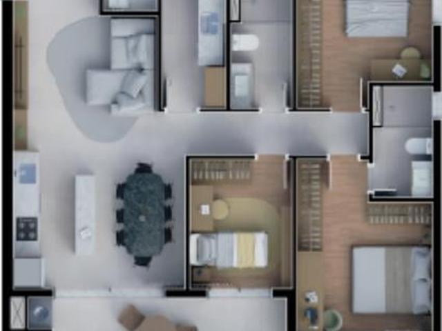 Apartamento com 3 quartos no Bairro Água Verde PR
