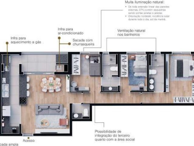 Apartamento com 3 quartos no bairro Boa Vista PR