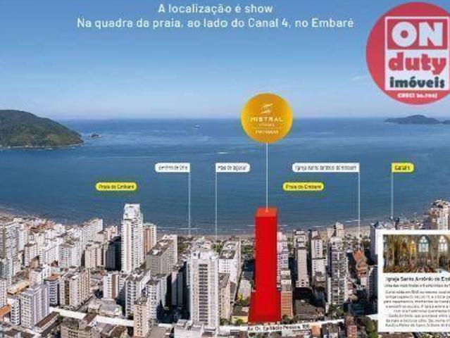 Apartamento com 3 quartos à venda, 123 m² por R$ 1.952.000 Embaré Santos/SP