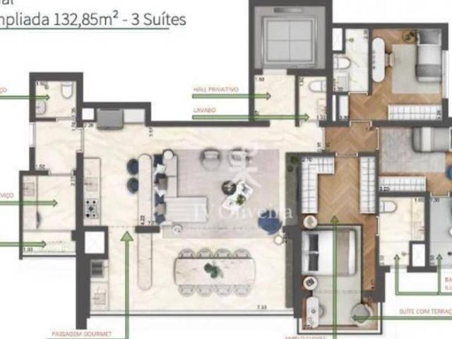 Apartamento com 3 quartos à venda, 132 m² por R$ 2.050.000 Butantã São Paulo/SP