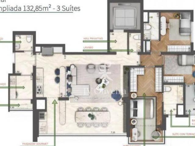 Apartamento com 3 quartos à venda, 132 m² por R$ 2.050.000 Butantã São Paulo/SP